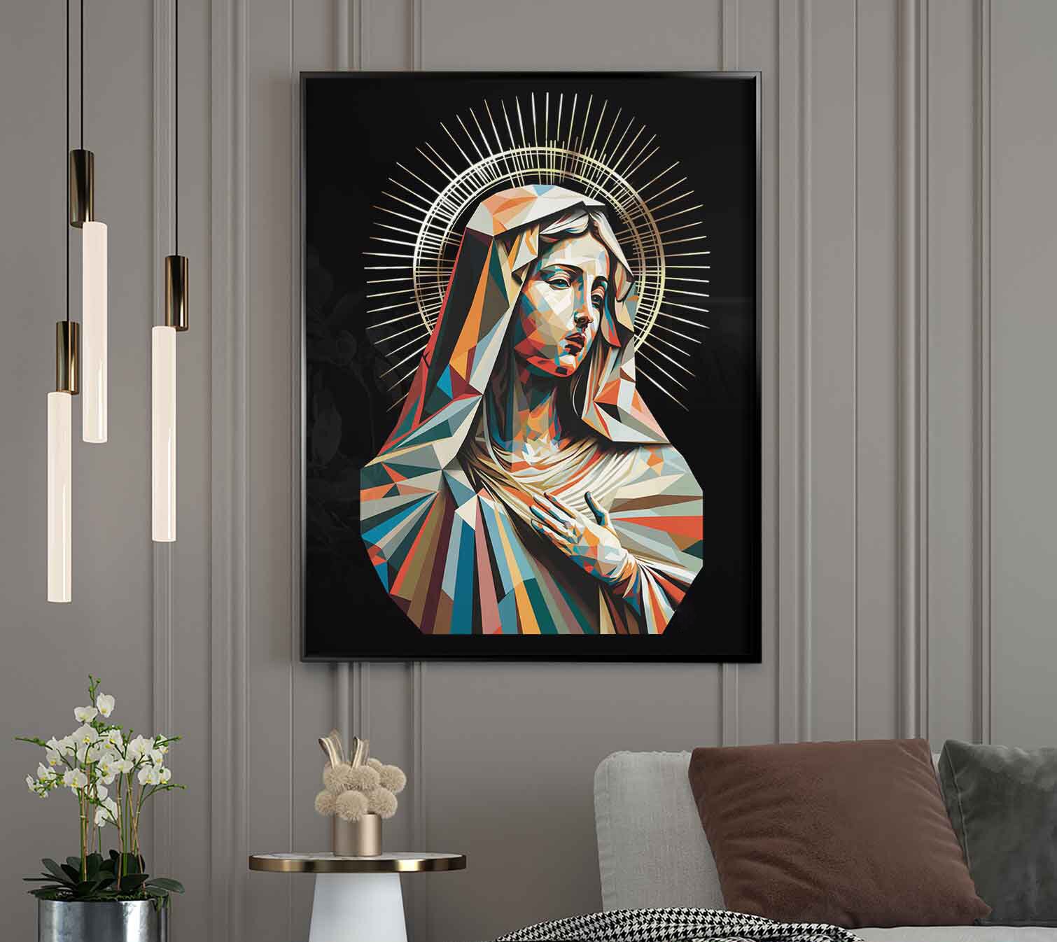 Virgin Mary Catholic Wall Art for Modern Homes Mother Mary Home Decor ...