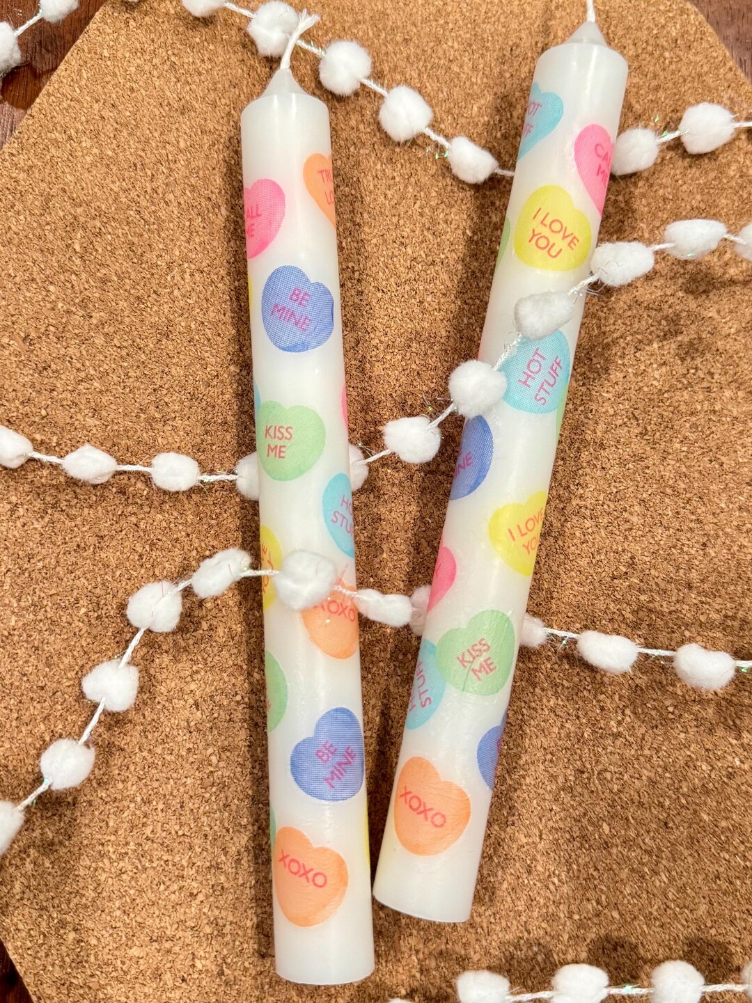 Candy Hearts Taper Candles - Etsy