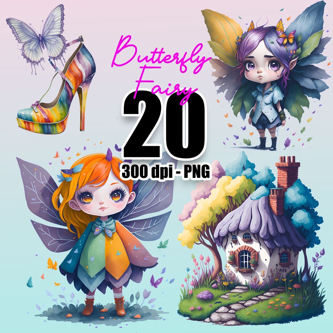 20 Watercolor Fantasy Fairy Clipart Set, Beautiful, Ethereal Fairy ...