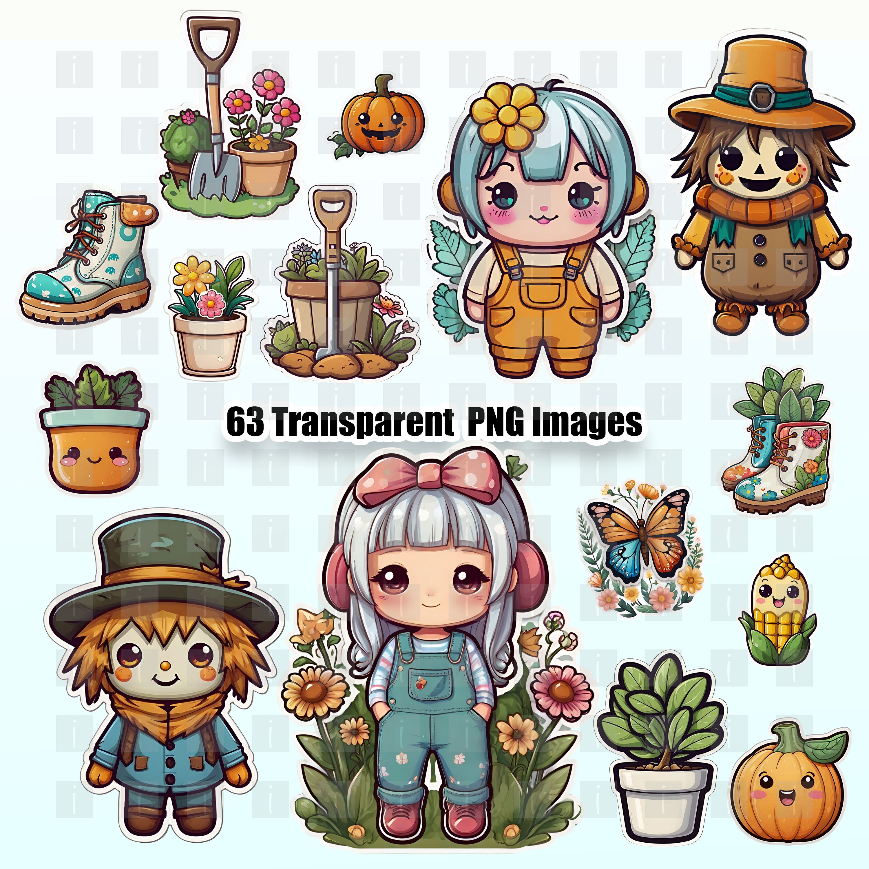 Gardening Clipart Collection, Vegetables, Garden Tools, Flowers Pots ...