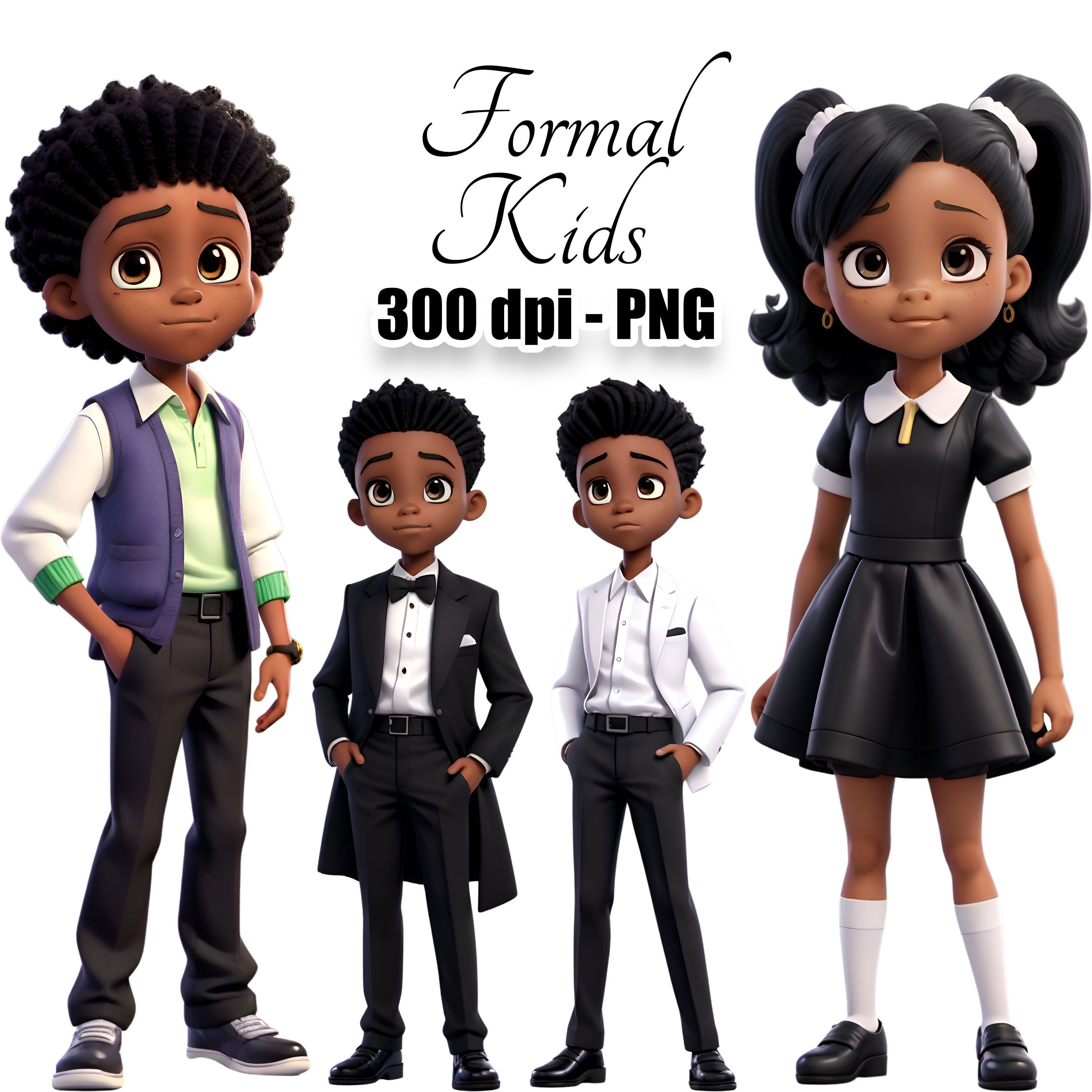 Formal Kids Clipart, Watercolor Clipart, Children Clipart, Cute Clipart ...