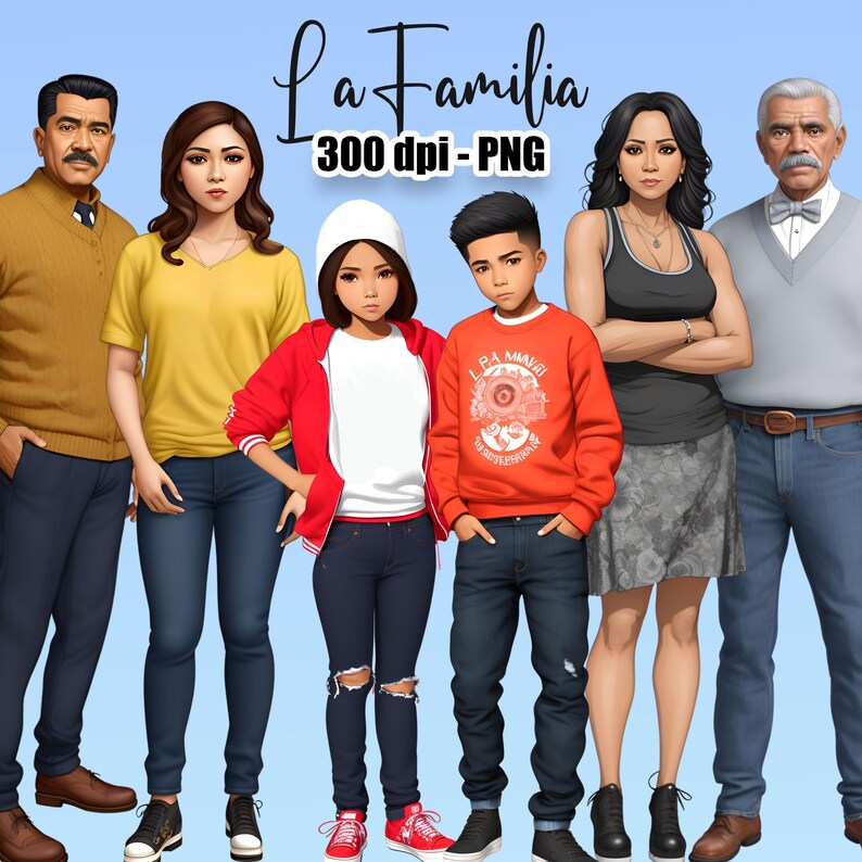 Latino Family Clipart, Men Clipart, Hispanic Clipart, Hispanic Women ...