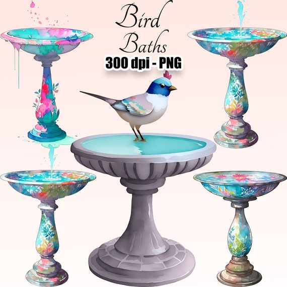 Garden Bird Bath Clip Art Birdbath Stock Illustrations – 423