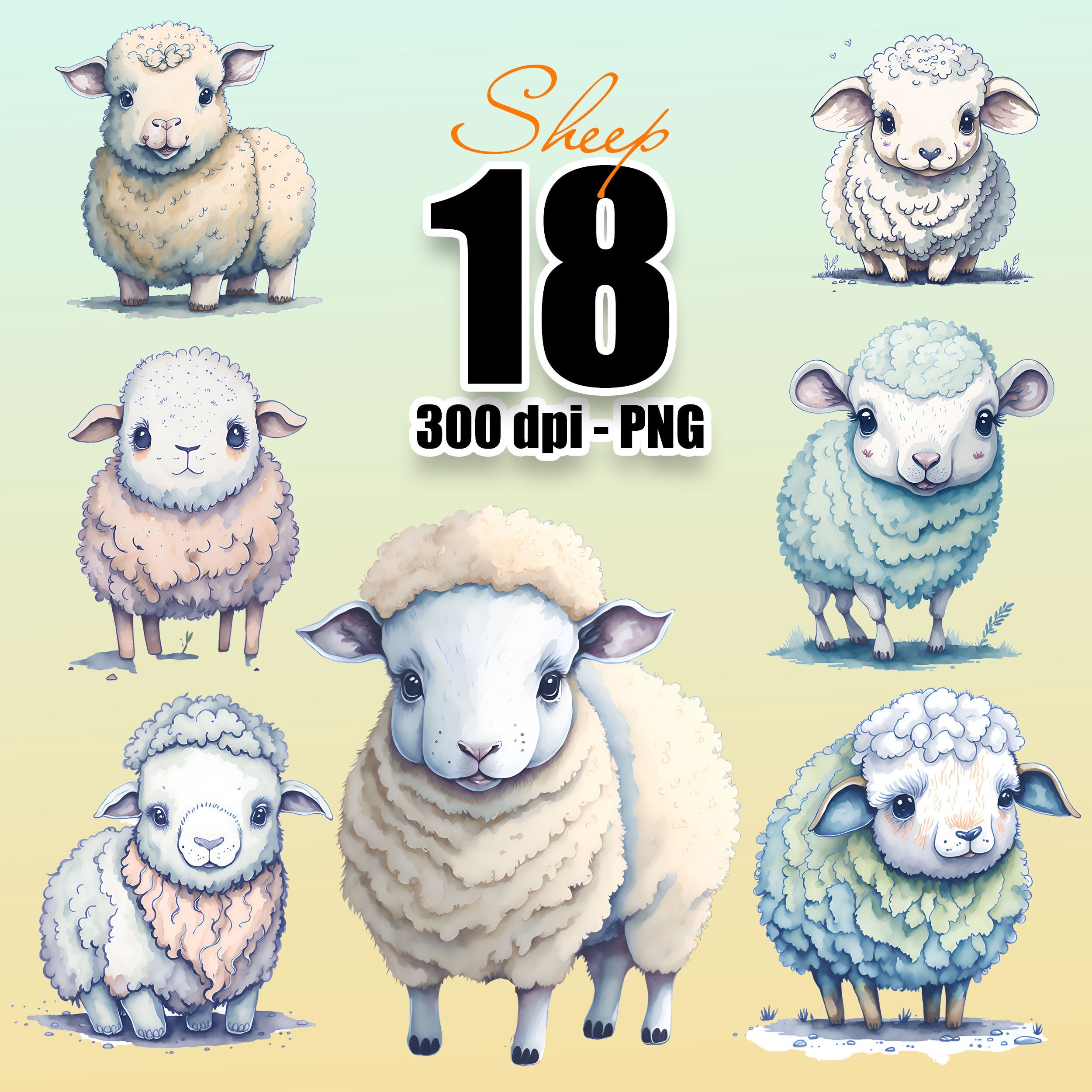 Watercolor Happy Sheep Clipart, Cute Sheep Png, Watercolor Sheep, Sheep ...