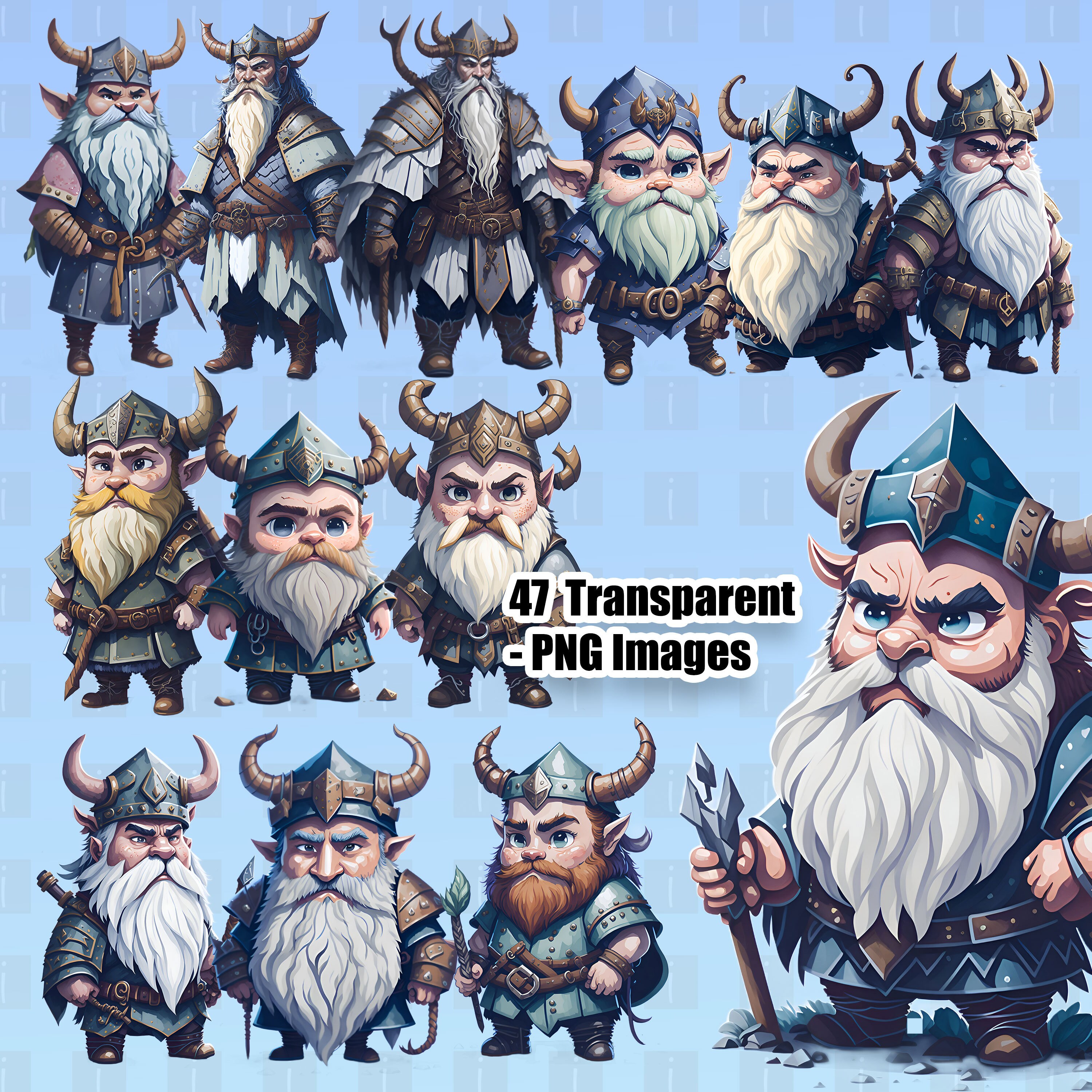 47 Viking Clipart Bundle Watercolor Viking Pngs Digital - Etsy
