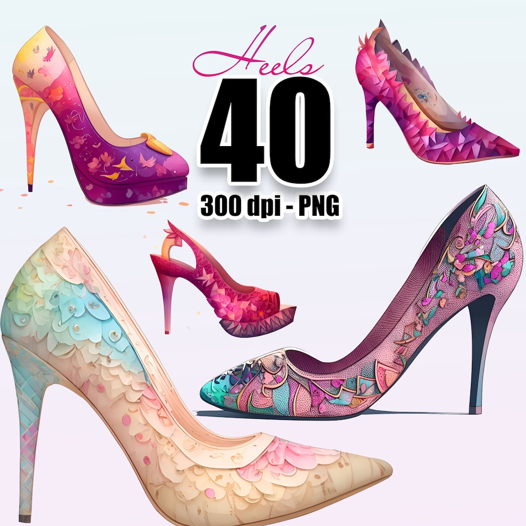 Women's Heels PNG Digital, High Heels Clipart, Transparent Background ...