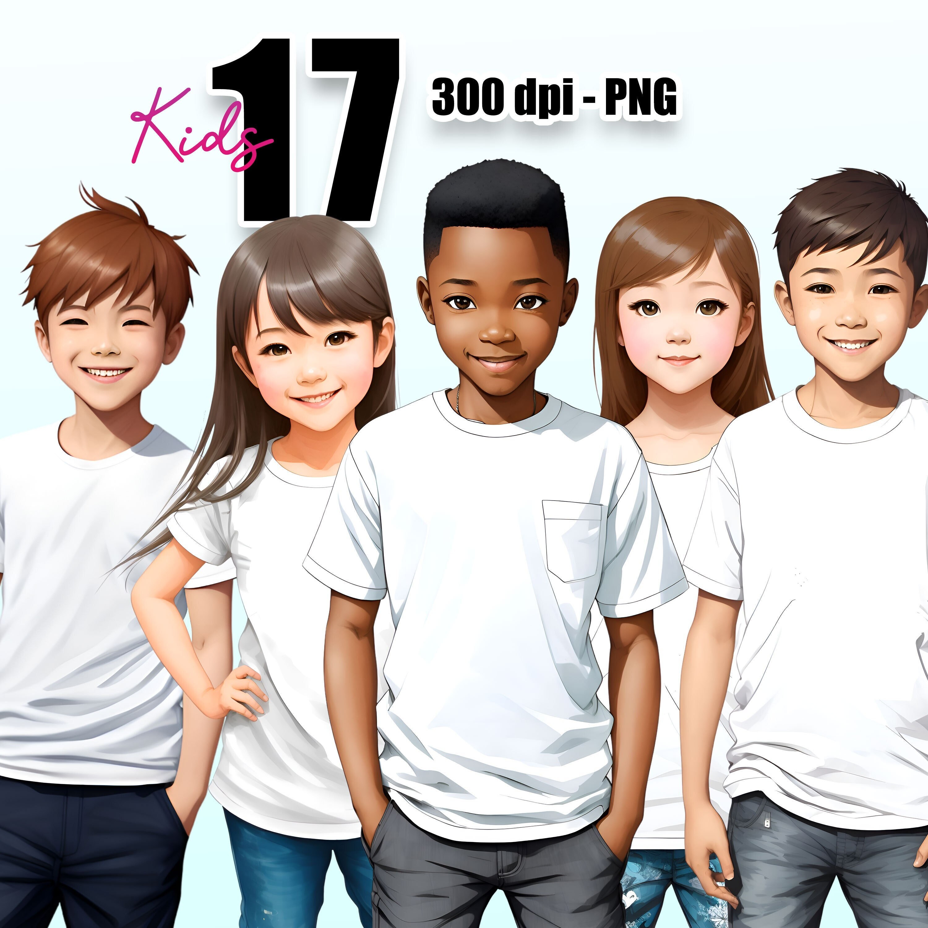 Group Of Diverse Children Clipart