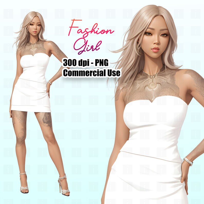 Fashion Girl Clipart, Party Dress Clipart, Hot Girl Fashion ...