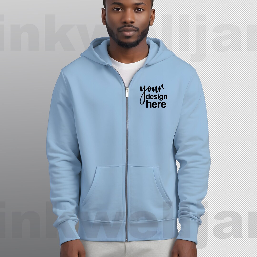 Blue Zip Hoodie Gildan 18600, Bella Canvas 3939, Independent Trading Co ...