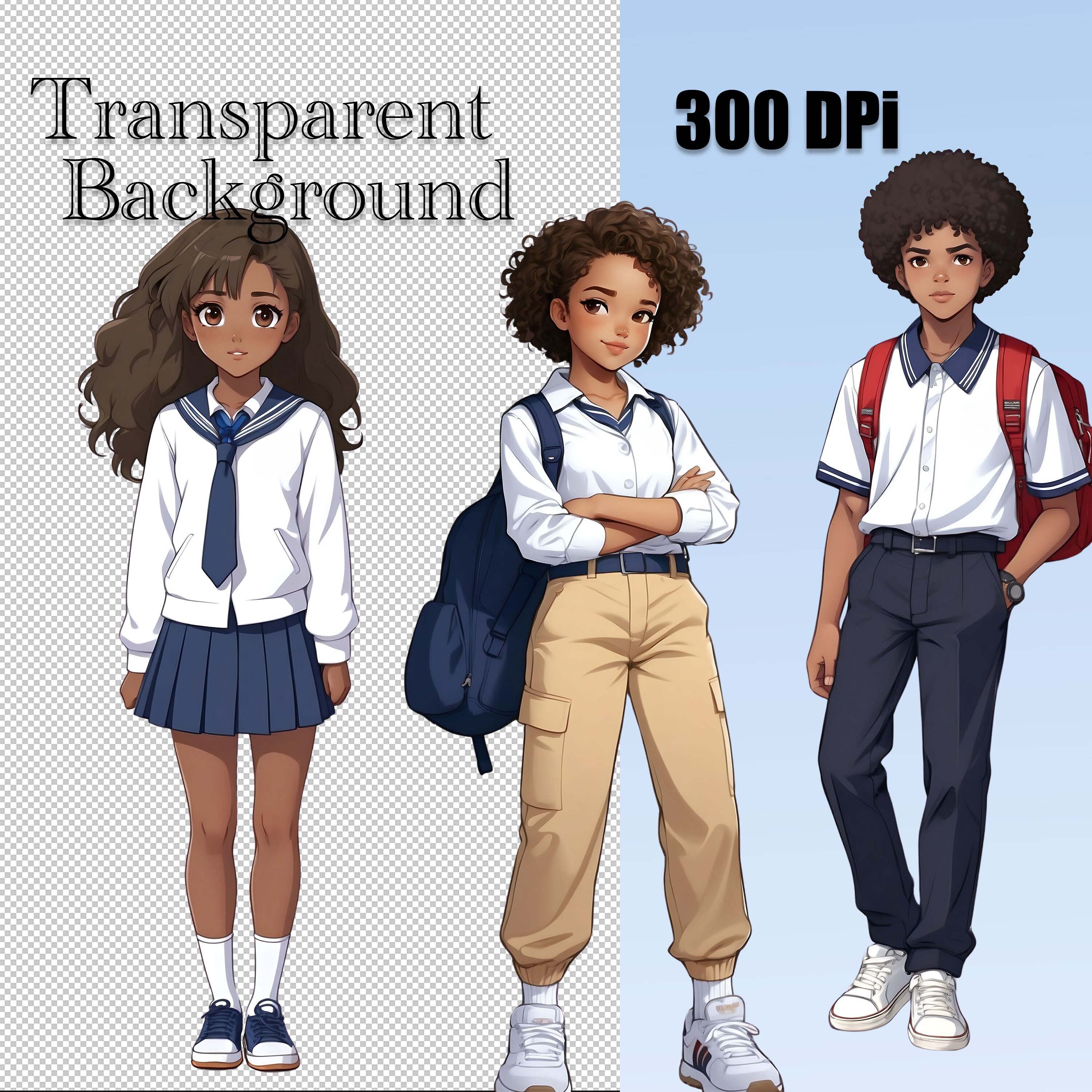 Students Clipart, Black Clipart, School Kids Clipart, Clipart for ...