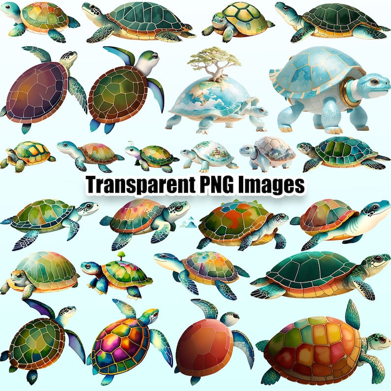 Watercolor Sea Turtle Clipart, Cute, Ocean Animals, Transparent PNG ...