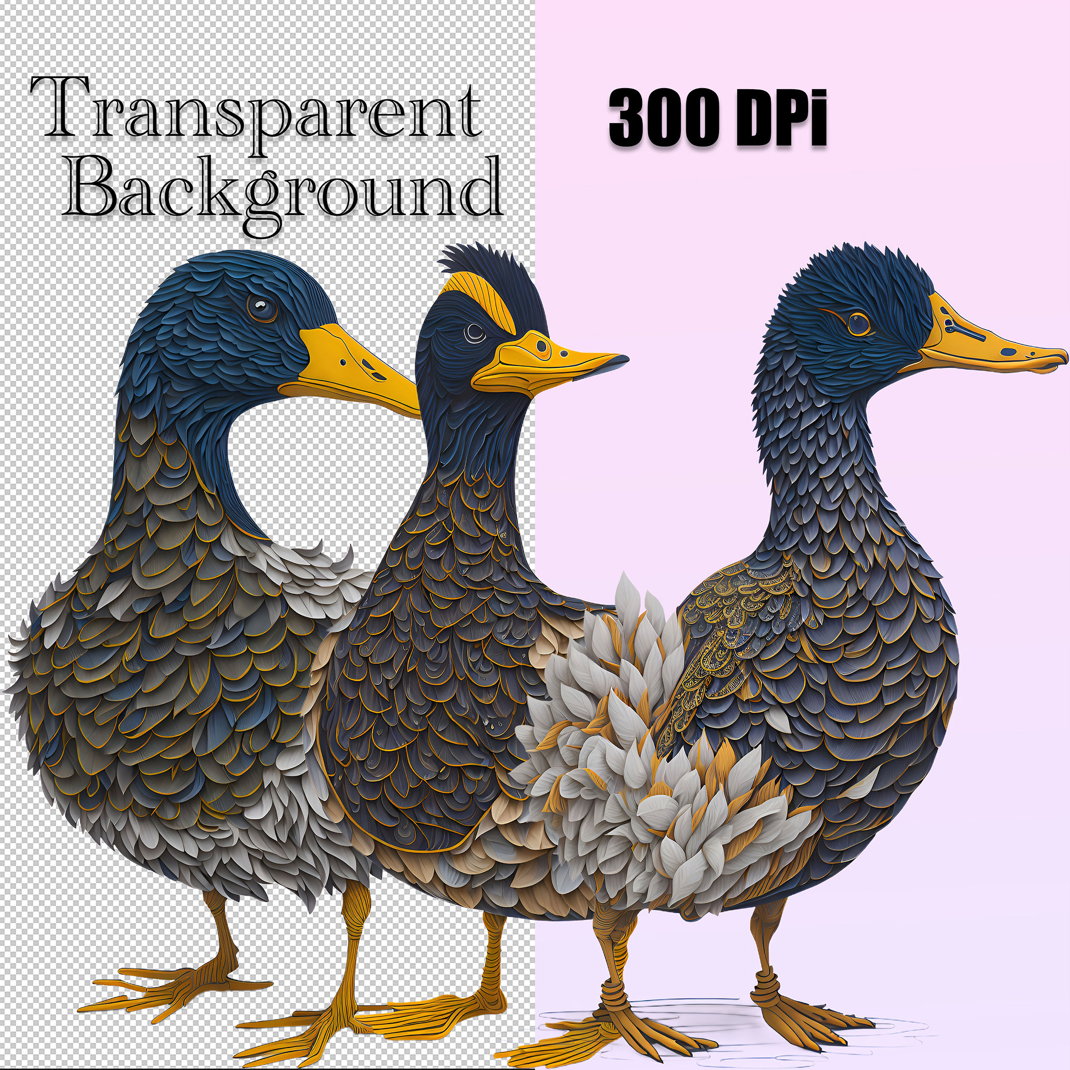 Quill Ducks Clipart, Animal Clipart, 21 Clipart Bundle, Bird Clipart ...