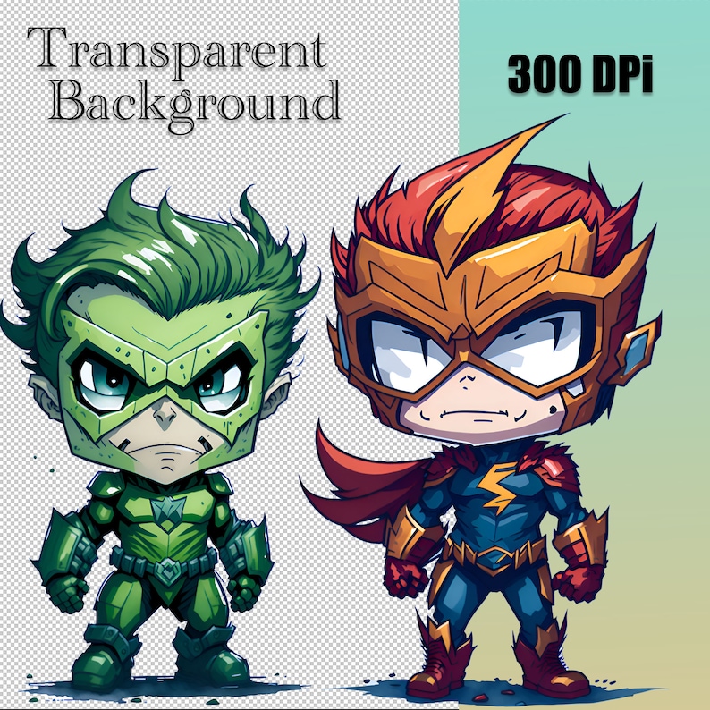 Chibi Superhero PNG Digital Download Bundle, Chibi Superhero, Avengers ...