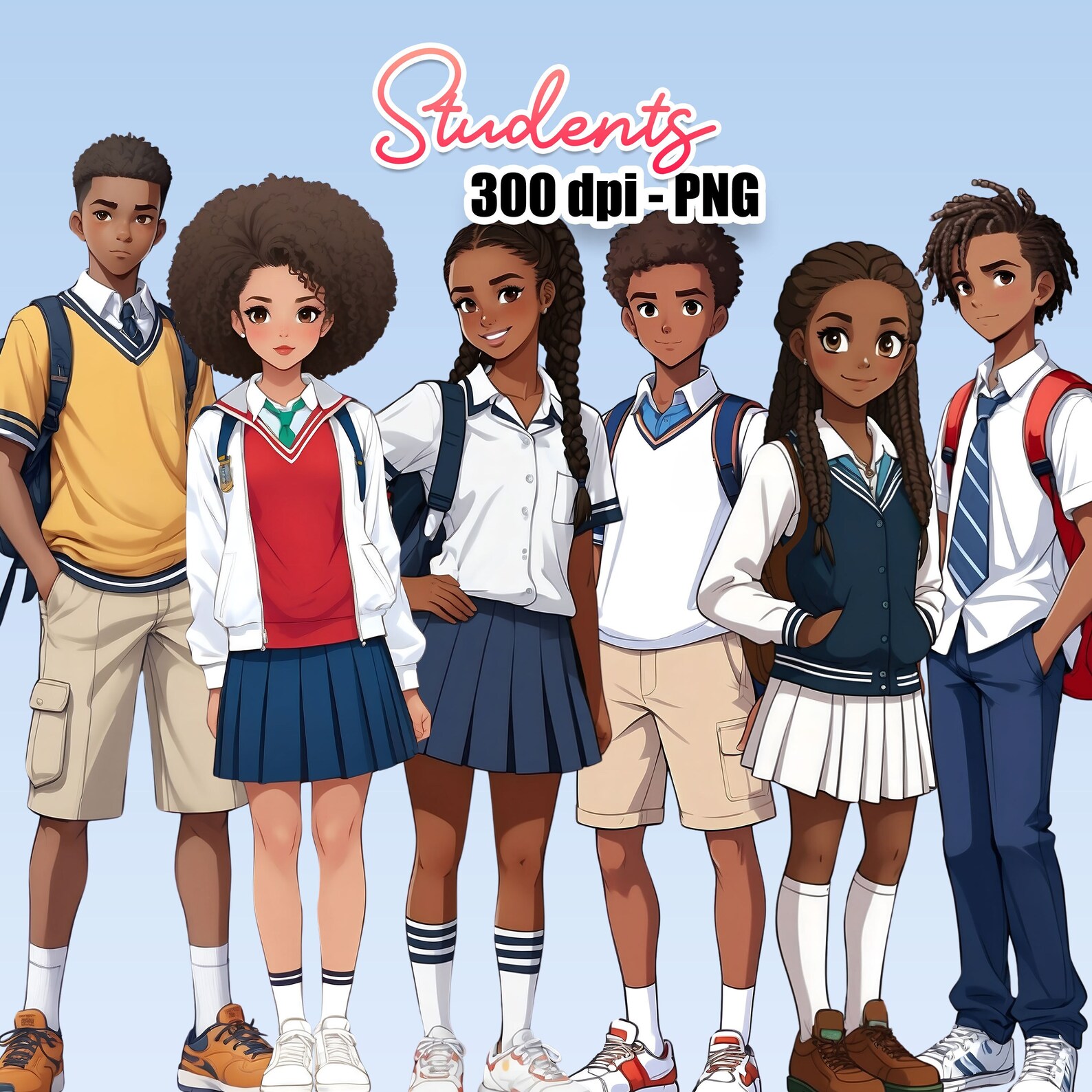 Students Clipart, Black Clipart, School Kids Clipart, Clipart for ...
