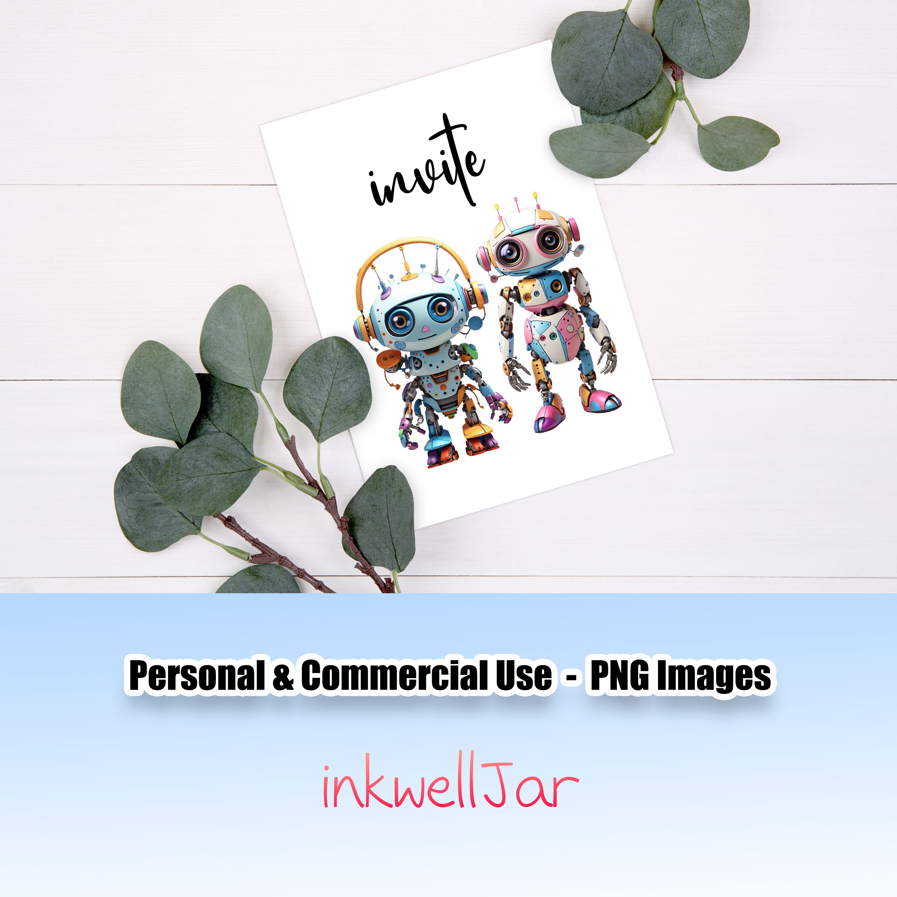 Cute Robots Clipart, Retro Robot Clipart, Kids Robot Clipart, Fun Robot ...