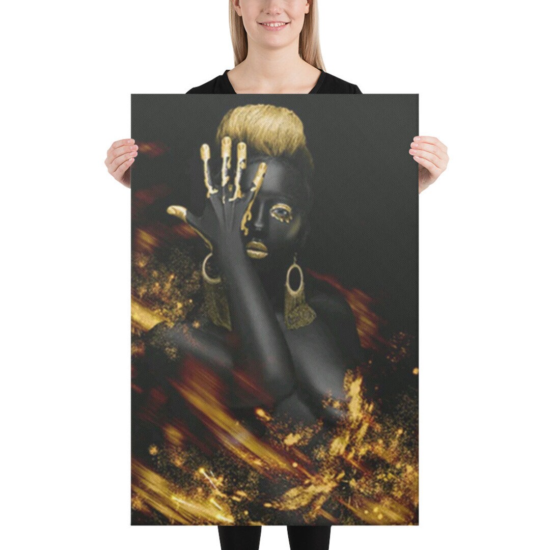 Golden Muse Canvas African Wall Art African Canvas Art Canvas Wall Art ...