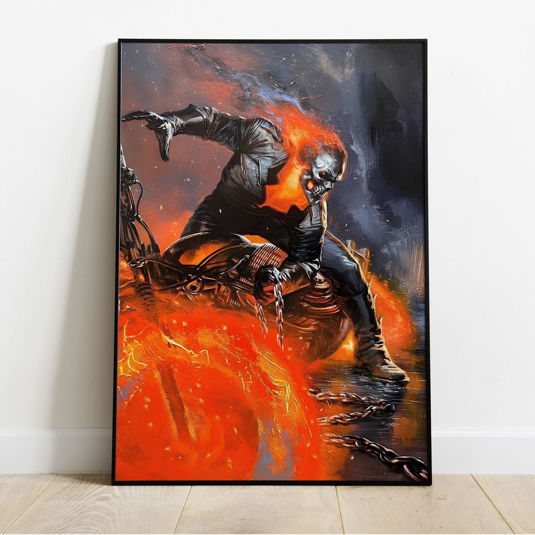 GAMING WALL ART Ghost Rider Wall Art, Digital Wall Art, Johnny Blaze Wall Art, Downloadable Art ...