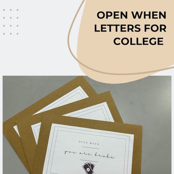 Open When College Envelopes - Etsy