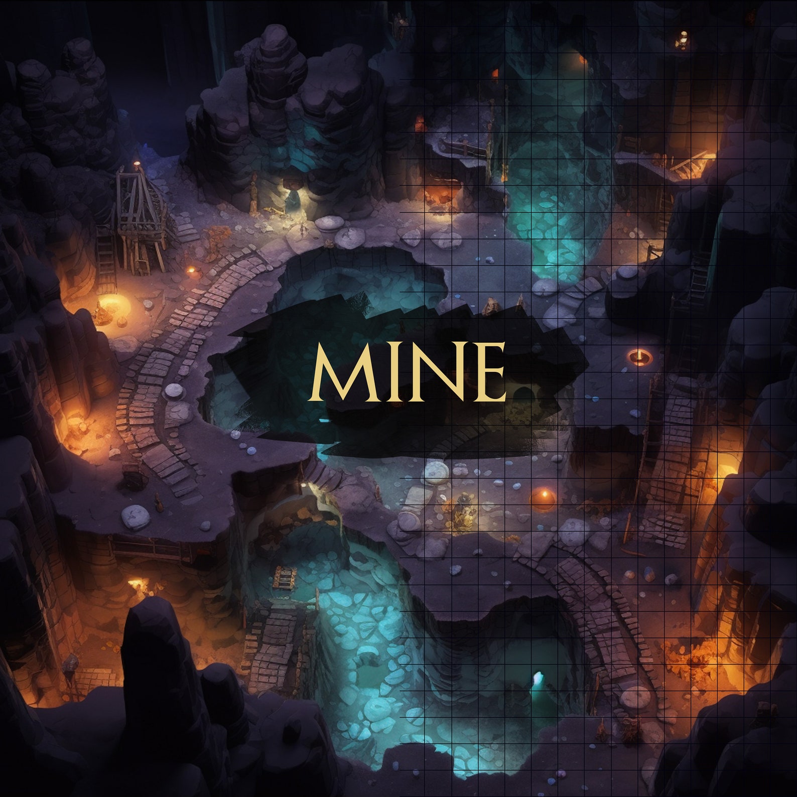 Mine Battle Map, Dnd Battle Map, D&D, Battlemap, Dungeons and Dragons ...