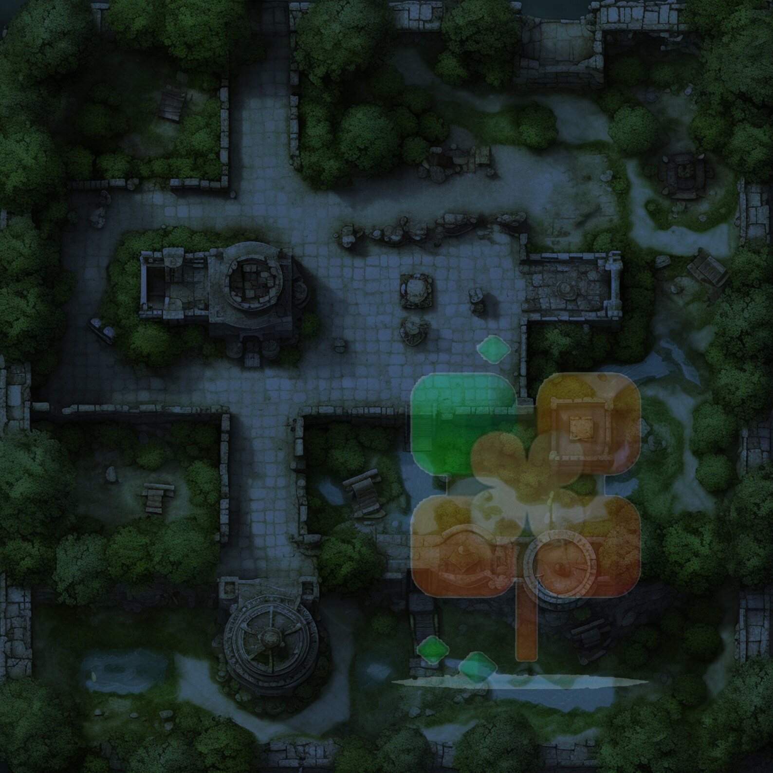 Fort Ruins Battle Map, Dnd Battle Map, D&D, Battlemap, Dungeons and ...