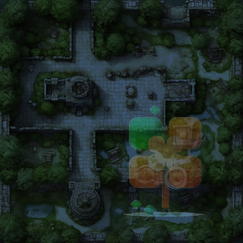 Fort Ruins Battle Map, Dnd Battle Map, D&D, Battlemap, Dungeons and ...