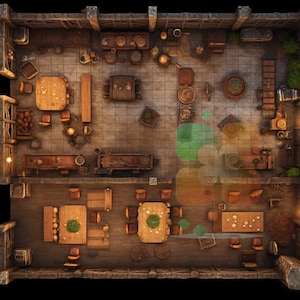 Tavern Battle Map, Dnd Battle Map, D&D, Battlemap, Dungeons and Dragons ...