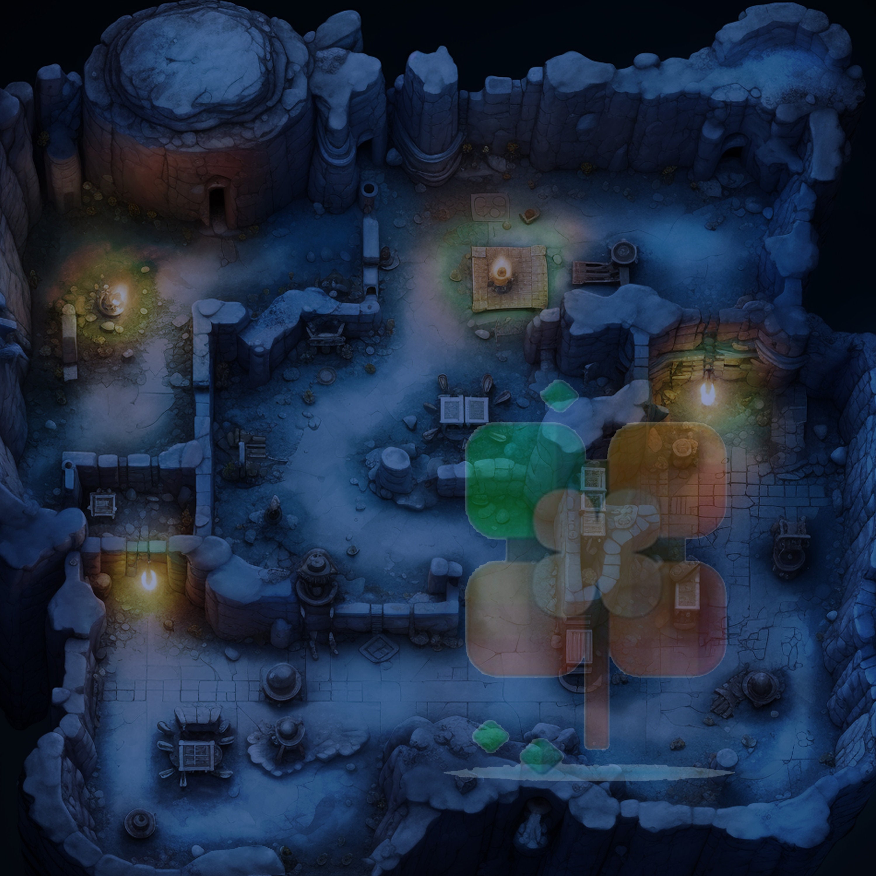 Winter Camp Battle Map, Dnd Battle Map, D&D, Battlemap, Dungeons and ...