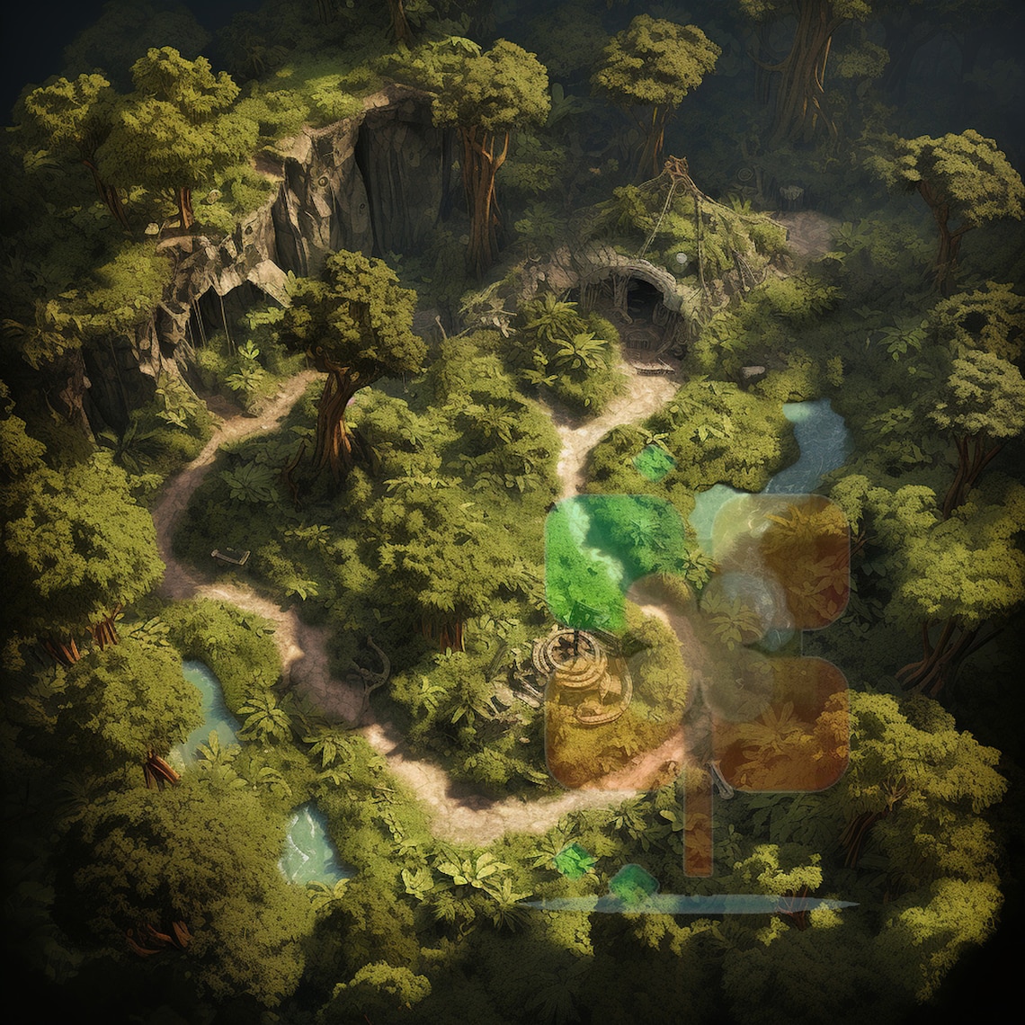 Forest Den Battle Map Dnd Battle Map D&D Battlemap - Etsy