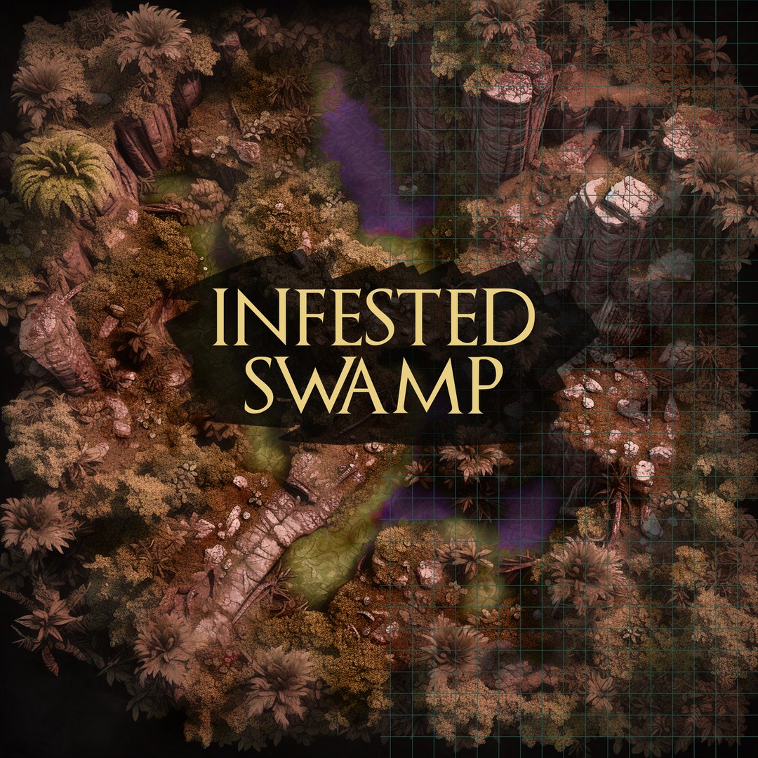 Infested Swamp Battle Map, Dnd Battle Map, D&D, Battlemap, Dungeons and ...