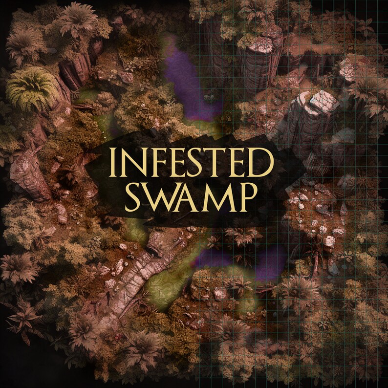 Infested Swamp Battle Map, Dnd Battle Map, D&D, Battlemap, Dungeons and ...
