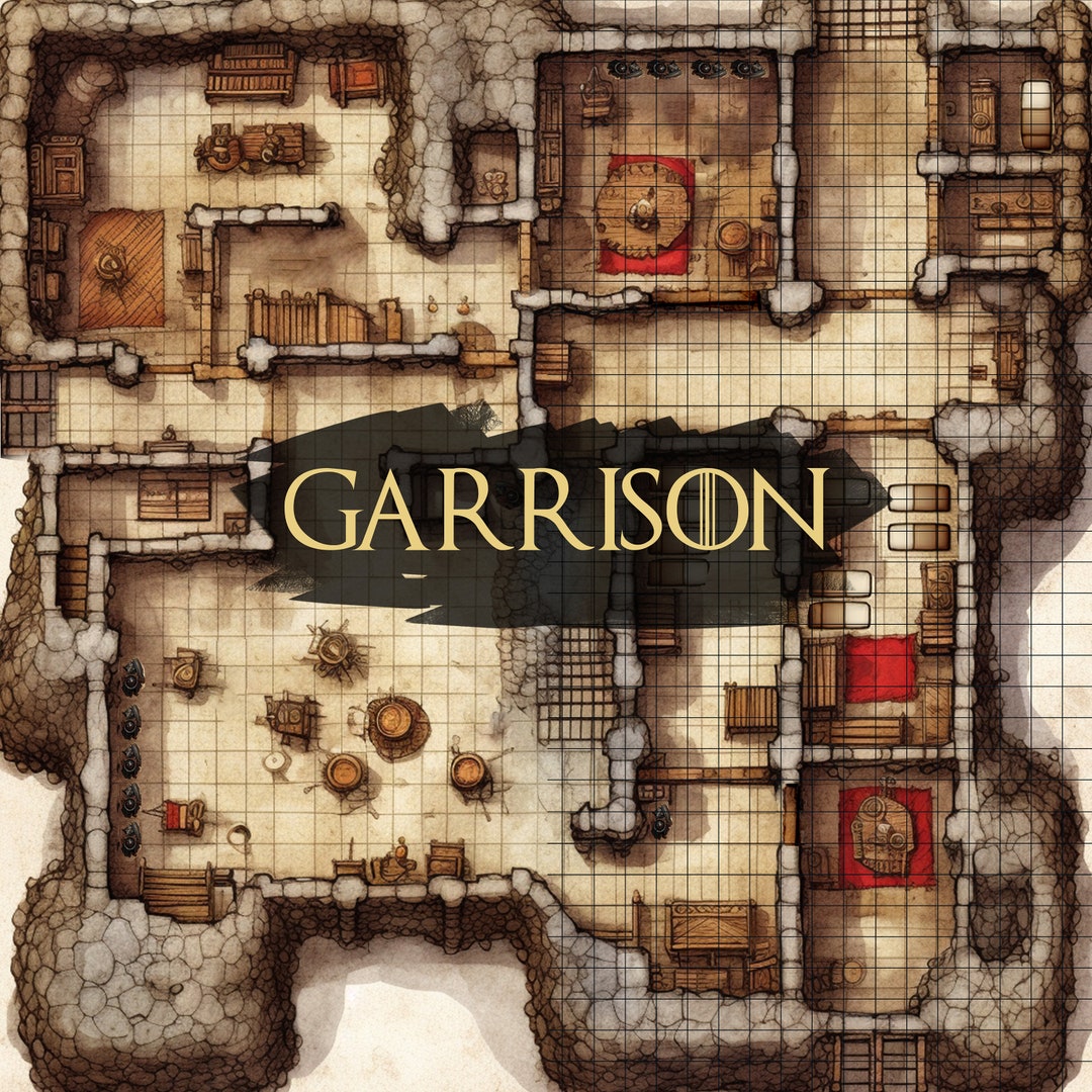 Garrison Battle Map, Dnd Battle Map, D&D, Battlemap, Dungeons and ...