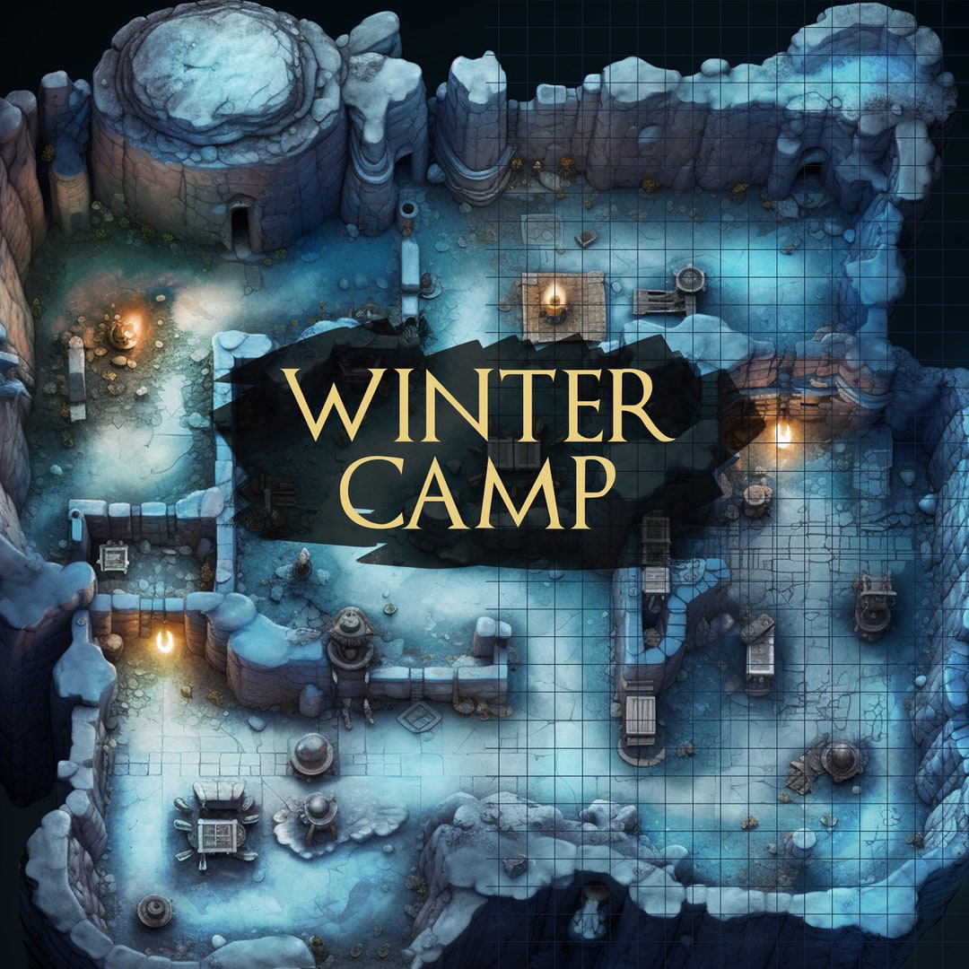 Winter Camp Battle Map, Dnd Battle Map, D&D, Battlemap, Dungeons and ...