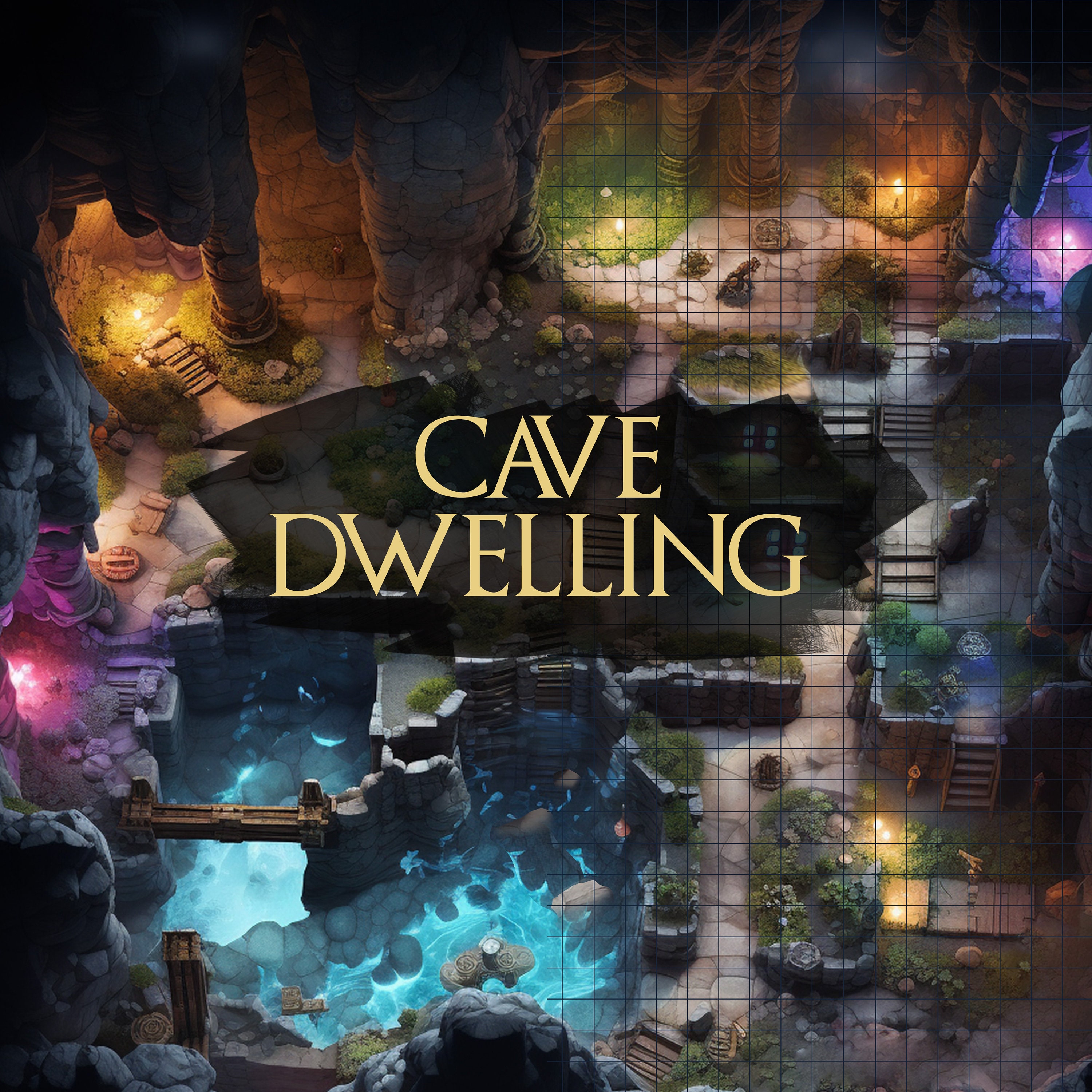 Cave Dwelling Battle Map, Dnd Battle Map, D&D, Battlemap, Dungeons and ...