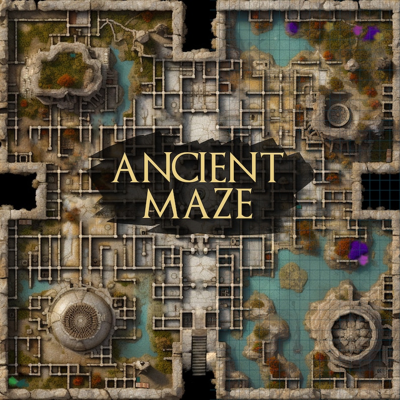 Ancient Maze Battle Map, Dnd Battle Map, D&D, Battlemap, Dungeons and ...