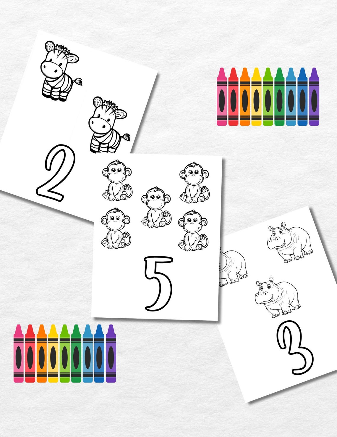 Printable Number Coloring Worksheets 1-10: Toddler Learning (PDF) - Etsy