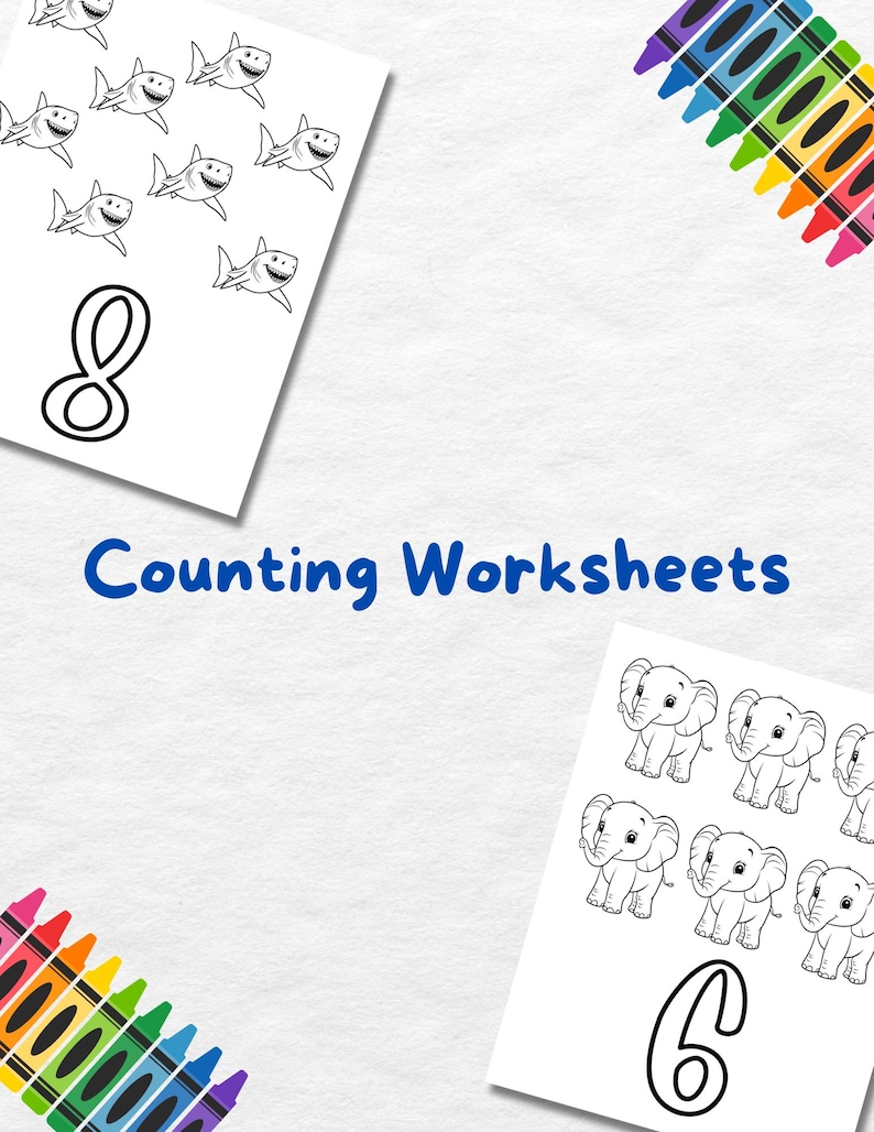 Printable Number Coloring Worksheets 1-10: Toddler Learning (PDF) - Etsy