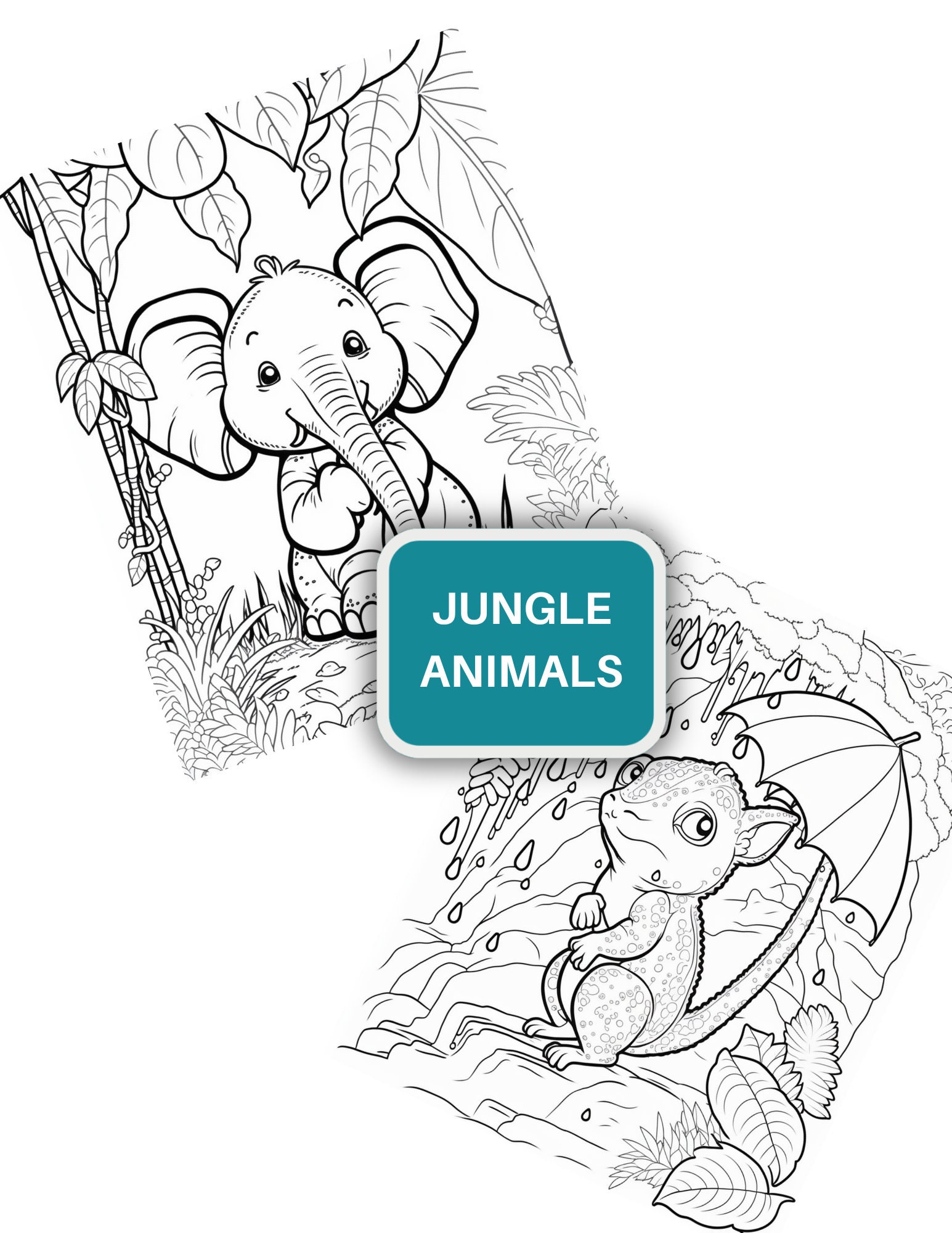 Printable Jungle Animals Coloring Pages for Kids, Toddlers Coloring ...