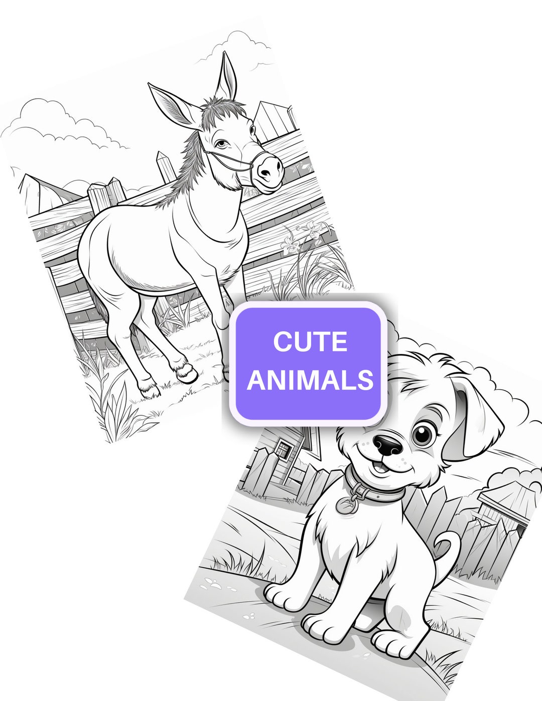 Printable Farm Animal Coloring Pages for Kids, Toddler Activity ...