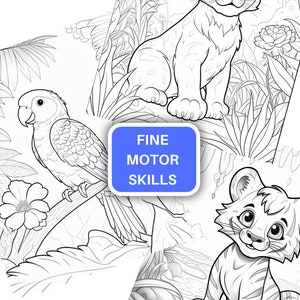 Printable Jungle Animals Coloring Pages for Kids, Toddlers Coloring ...
