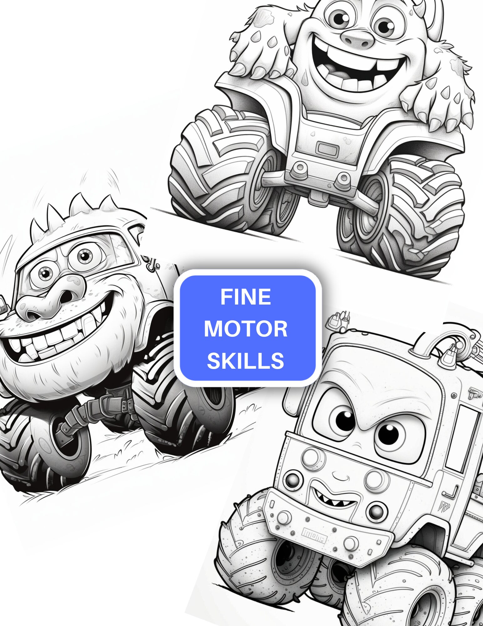 Monster Truck Coloring Pages: Kids Activity Book (digital Download) - Etsy
