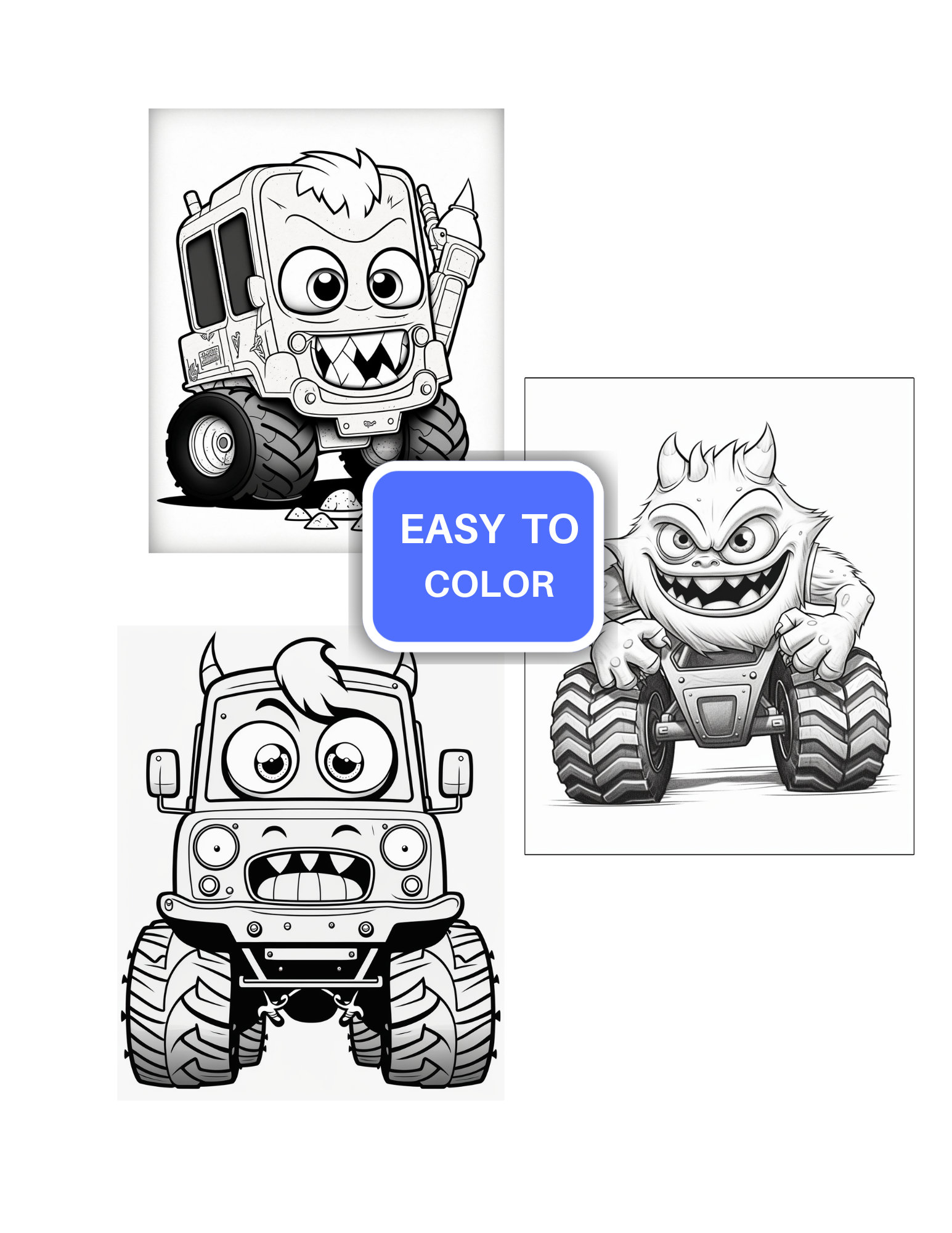 Printable Monster Truck Coloring Pages for Kids, Toddlers Coloring ...