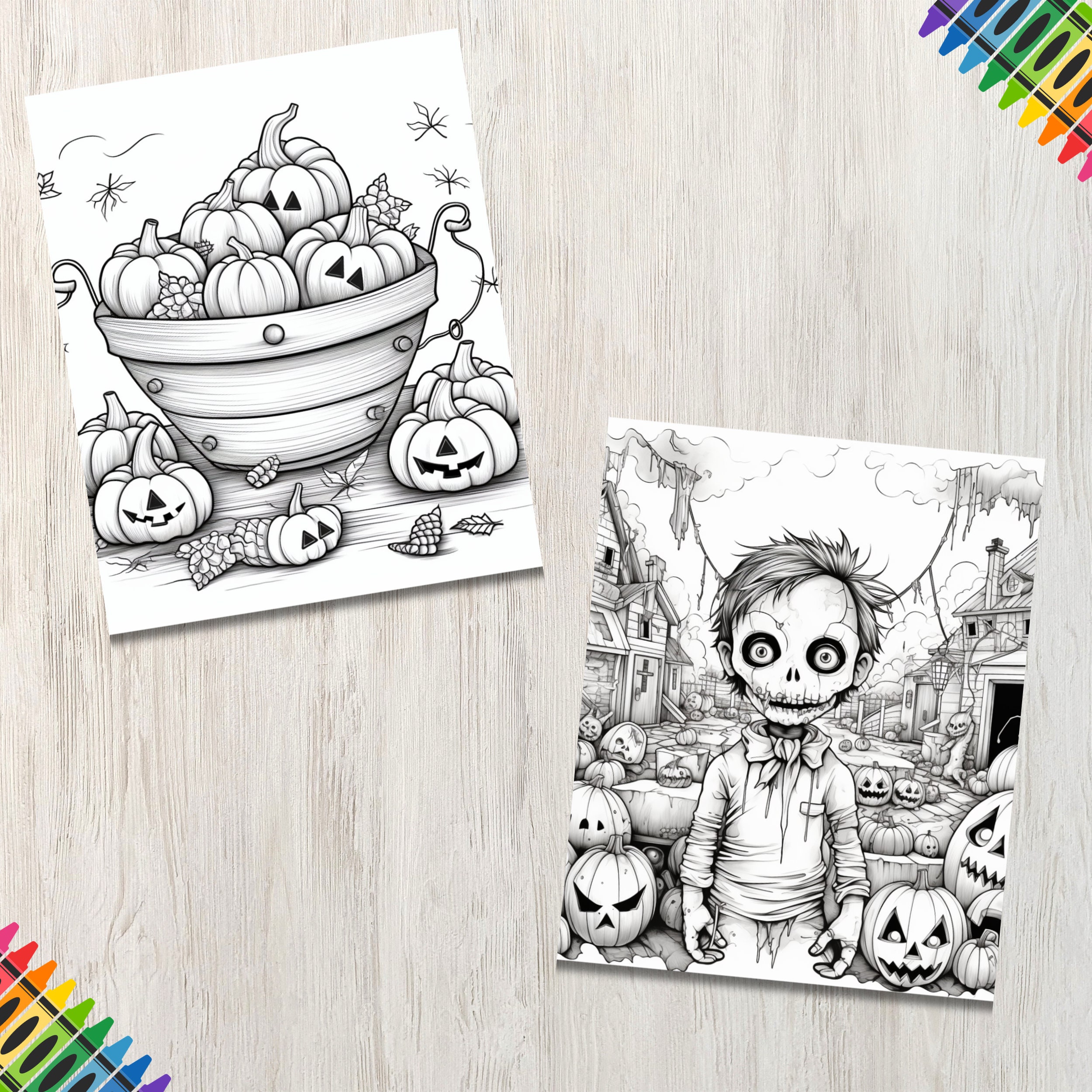 Printable Spooky Halloween Coloring Pages for Kids, Toddlers Coloring ...