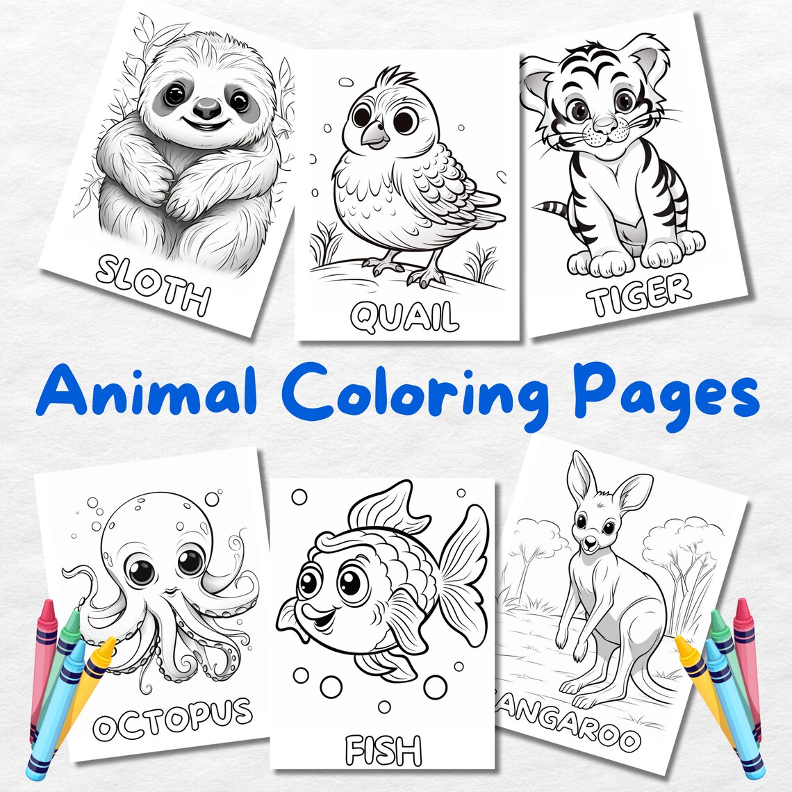 Printable Alphabet Animals Coloring Pages for Kids, Toddlers Activity ...