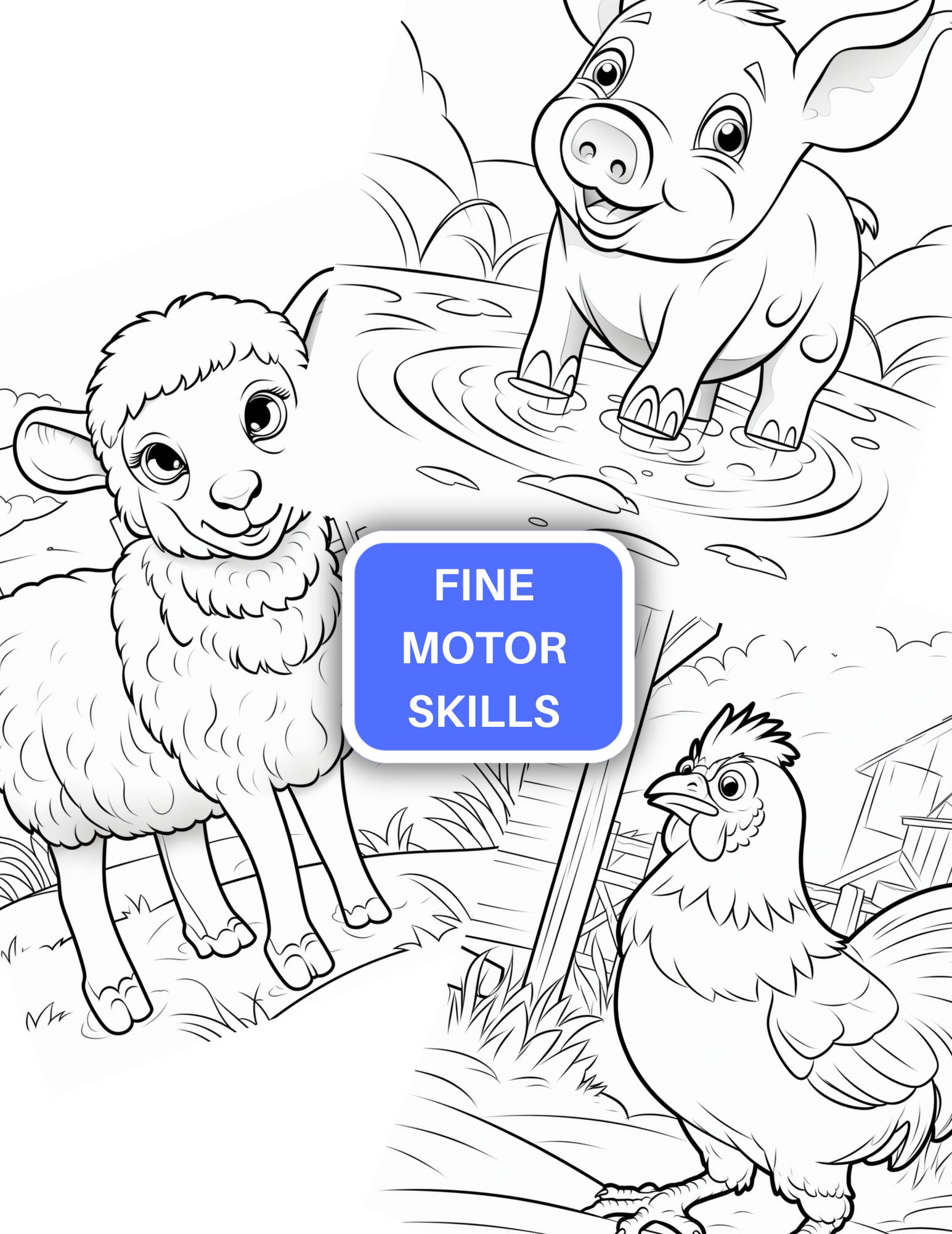 Printable Farm Animal Coloring Pages for Kids, Toddler Activity ...