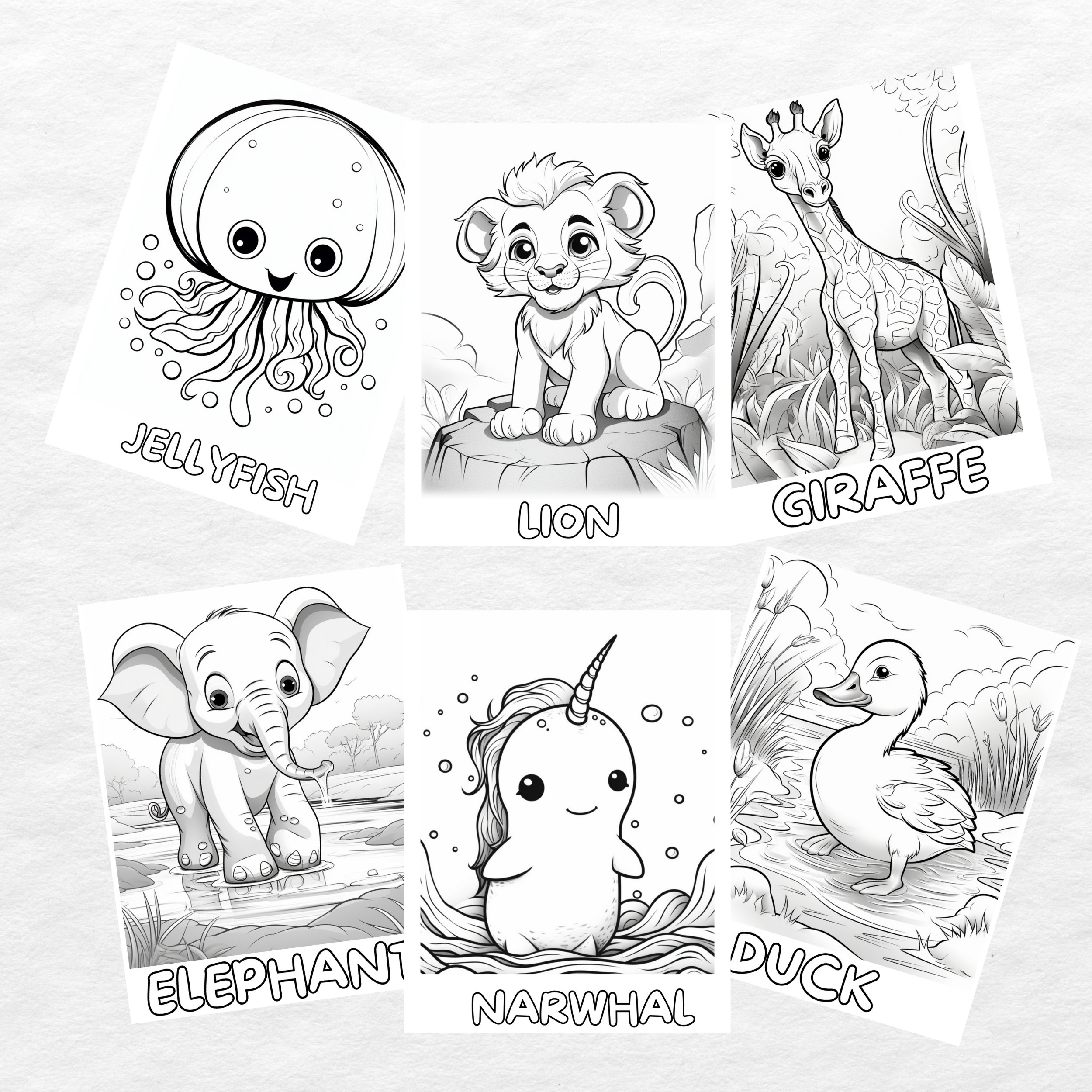 Printable Alphabet Animals Coloring Pages for Kids, Toddlers Activity ...