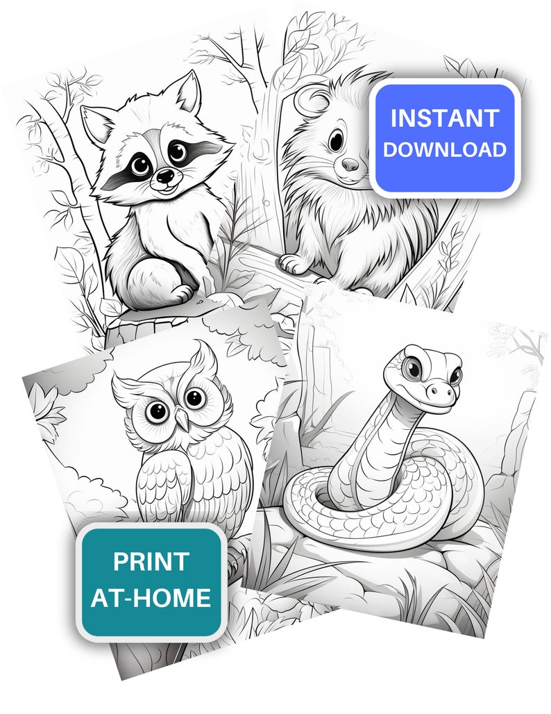 Printable Forest Animals Coloring Pages for Kids, Toddlers Coloring ...