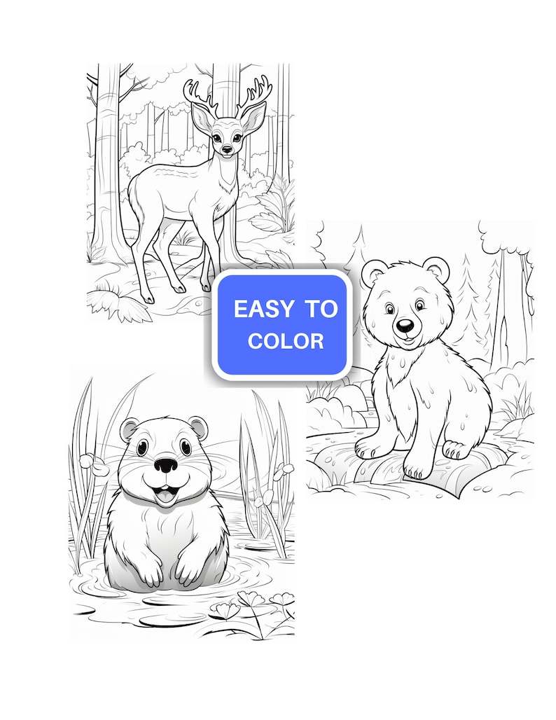 Printable Forest Animals Coloring Pages for Kids, Toddlers Coloring ...