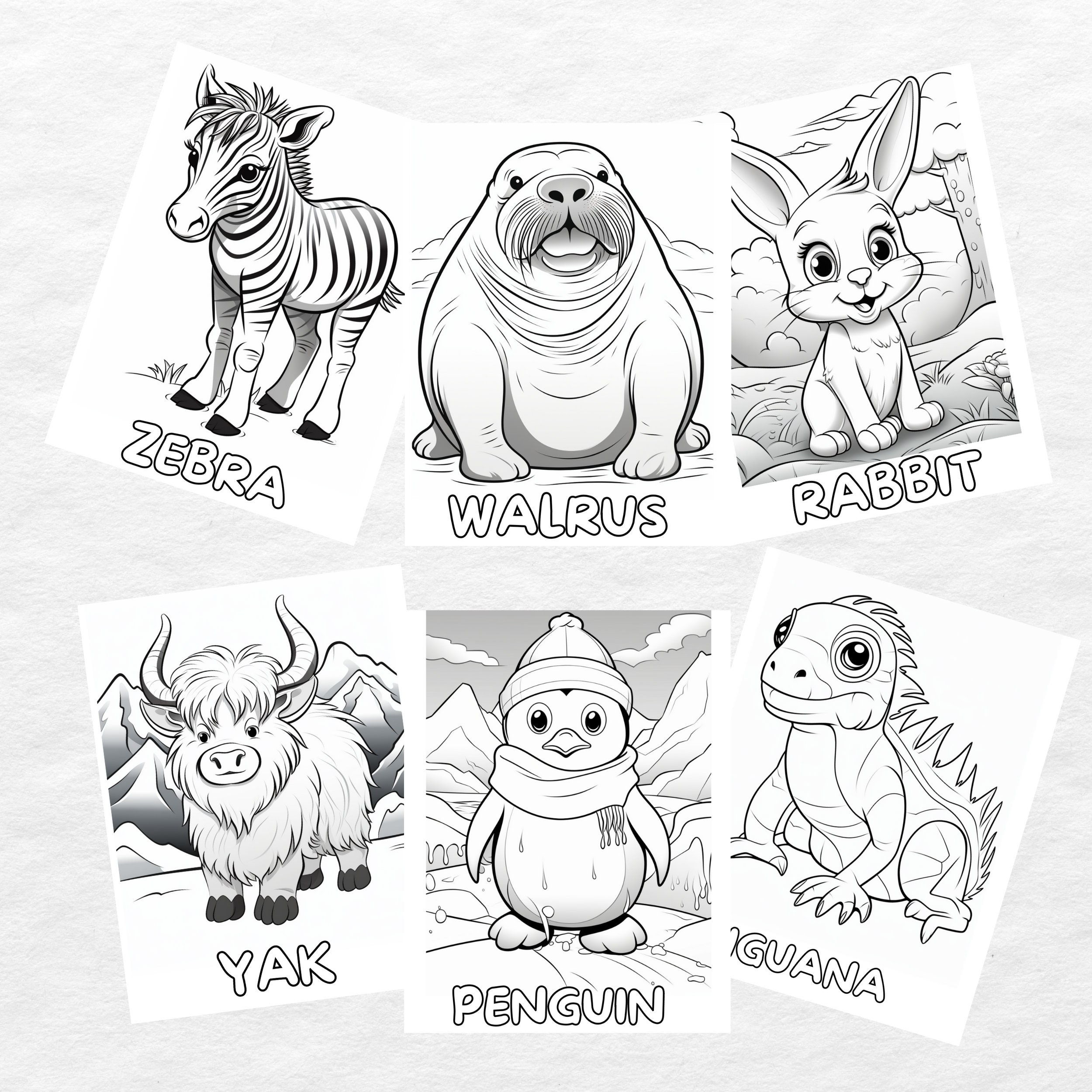 Printable Alphabet Animals Coloring Pages for Kids Toddlers - Etsy