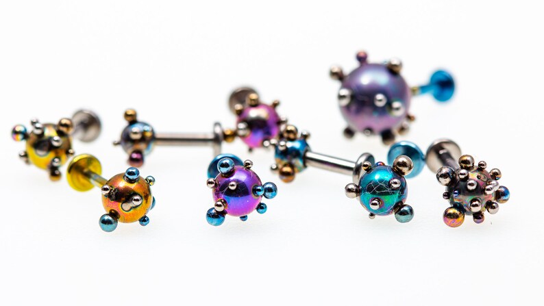 Titanium Labret Post - Conch Piercing Stud - Lip Jewelry - 14G, 16G ...