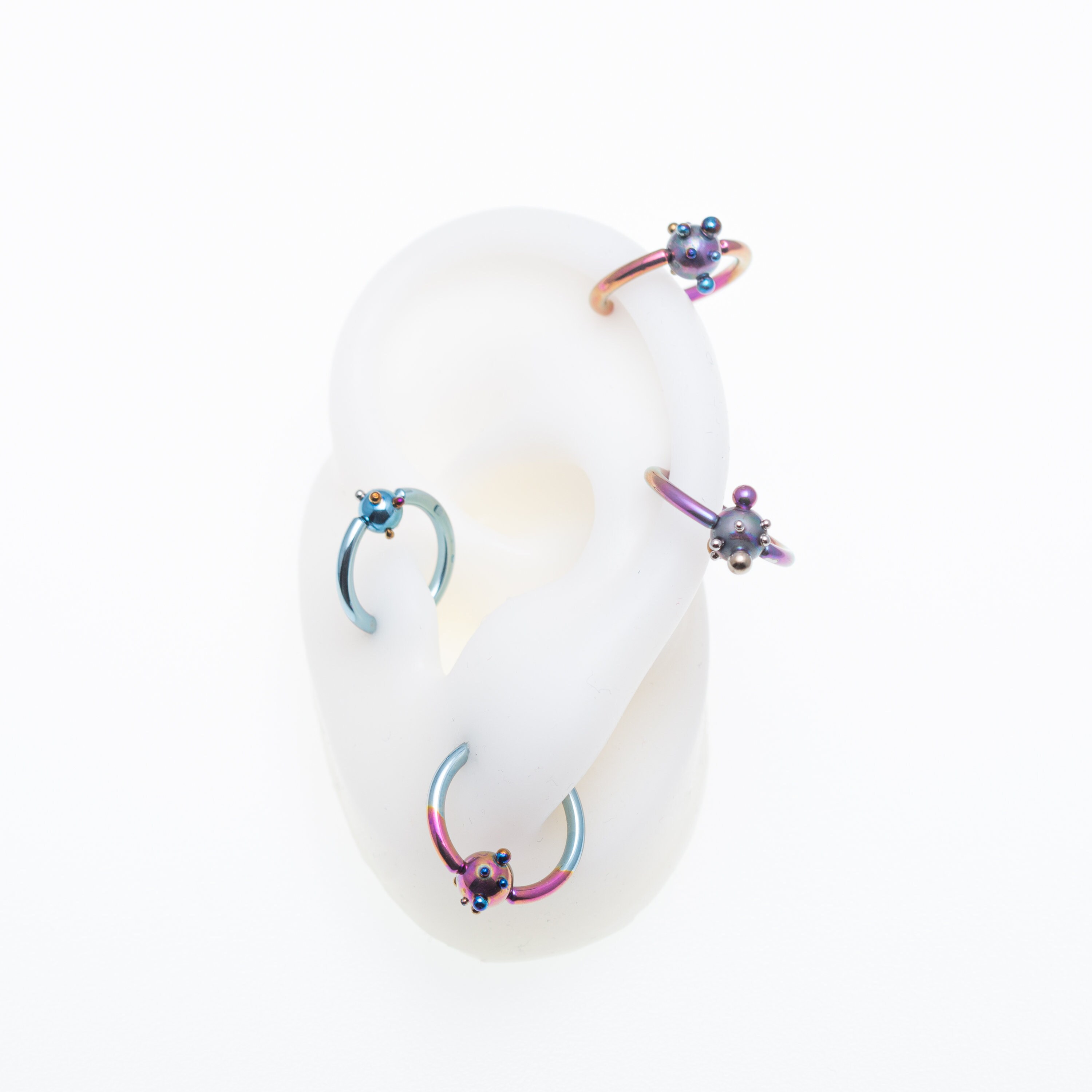 Titanium Captive Ball Closure Ring 14G and 16G Titanium Bead Ring Daith ...
